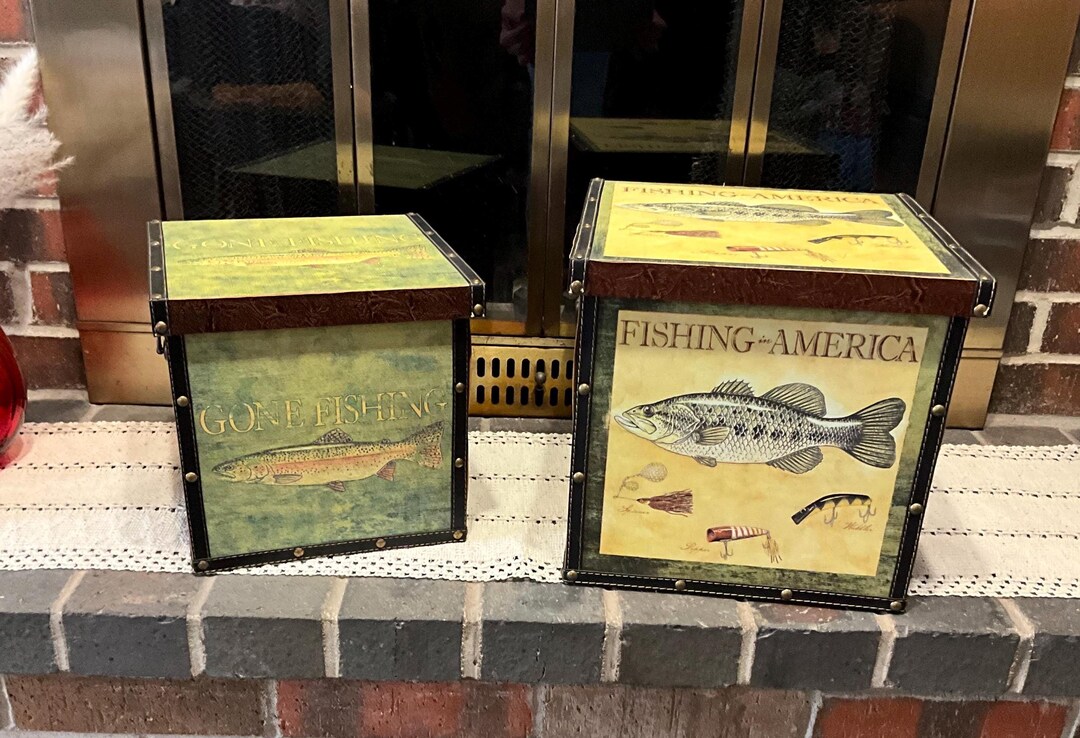 Vintage Storage Fishing Nesting Boxes, Decorative Decor Cabin, Lake ...