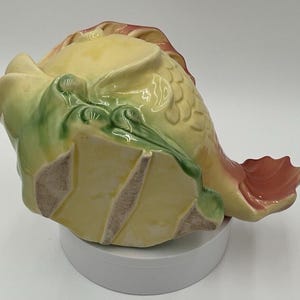 Vintage Ceramic Fish Kissing Lips Planter Pot Hand Painted Whimsical ...