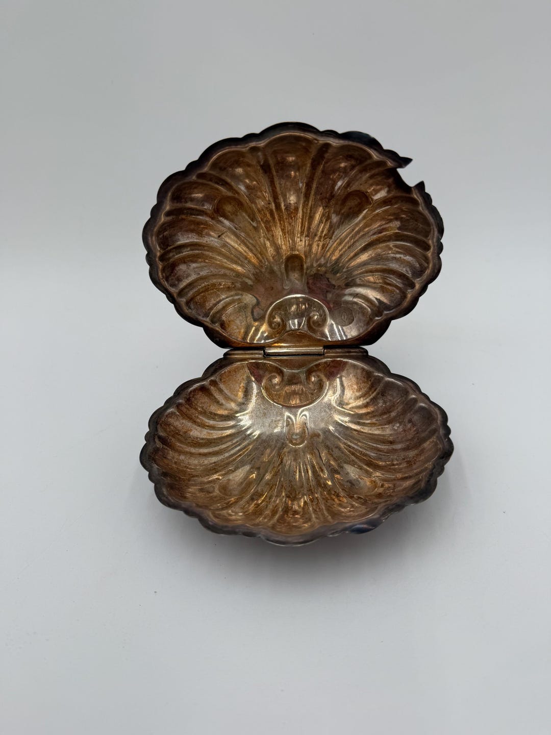 Antique Barker Brothers Hinged Shell Silver on Copper Individual Nut ...