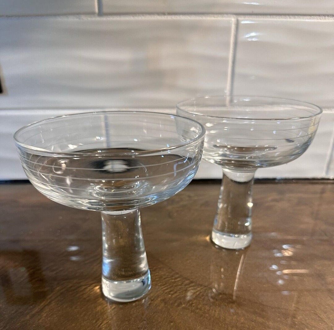 Lasvit Otto Champagne Coupe Glass Set of 2 Handmade Bohemian Glass ...