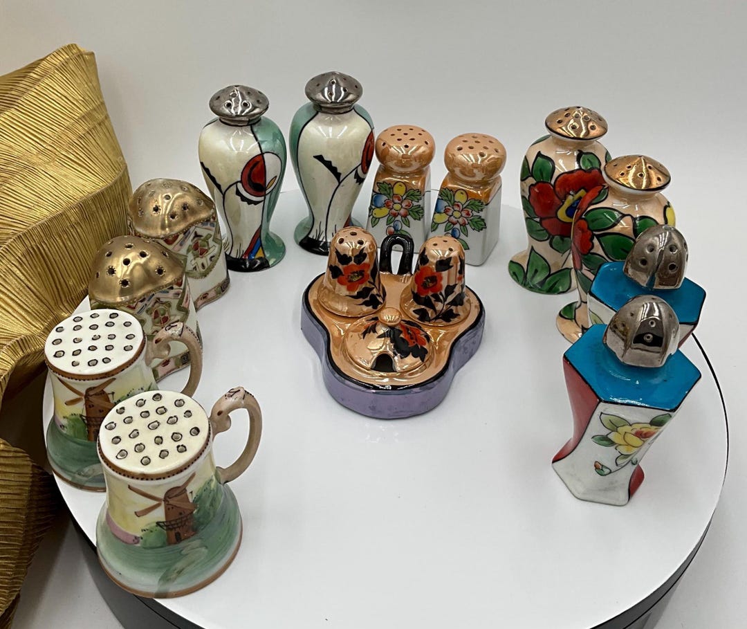 Vintage Lusterware Japanese Salt and Pepper Shakers, Hand-painted ...