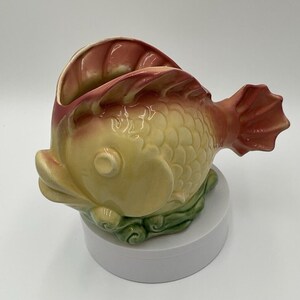 Vintage Ceramic Fish Kissing Lips Planter Pot Hand Painted Whimsical ...