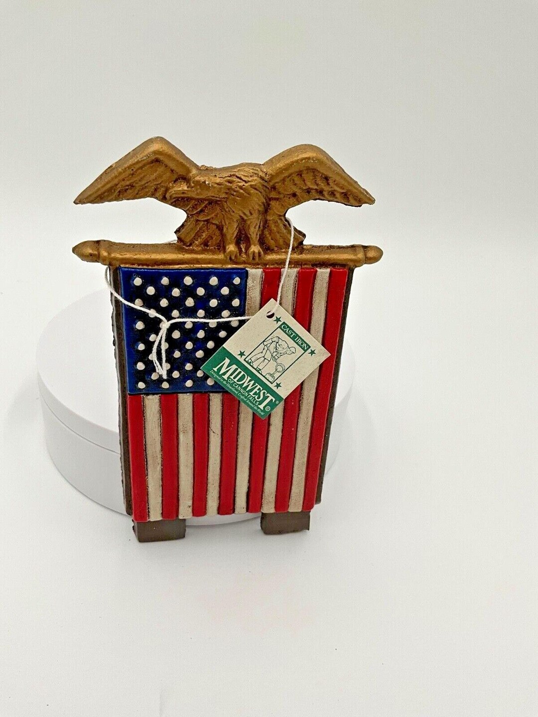 American Flag Door Knocker Top Topper Midwest of Cannon Falls Brass ...