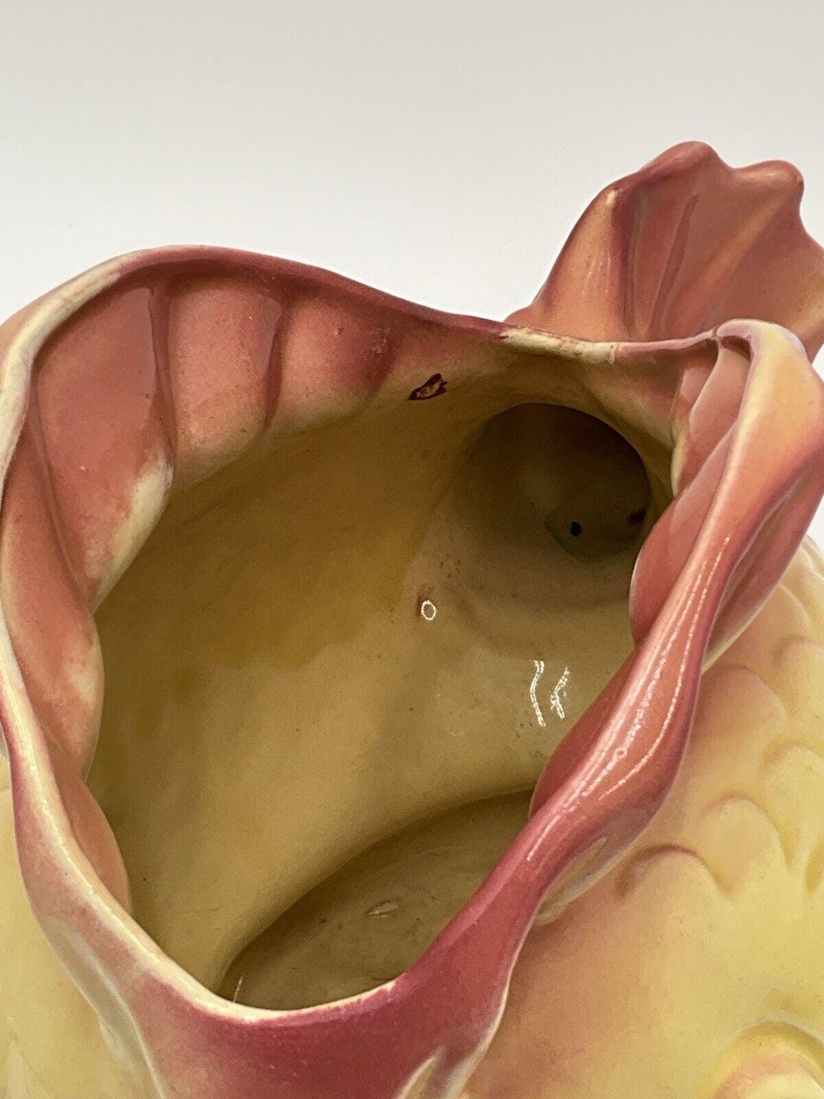 Vintage Ceramic Fish Kissing Lips Planter Pot Hand Painted Whimsical ...