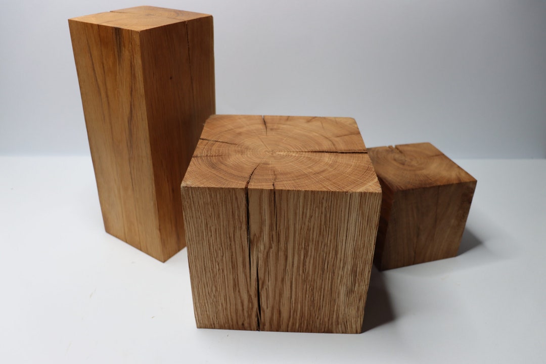 Oiled Solid Oak Block 15x15x...cm, Geölter Holzblock Eiche, Bloc De ...