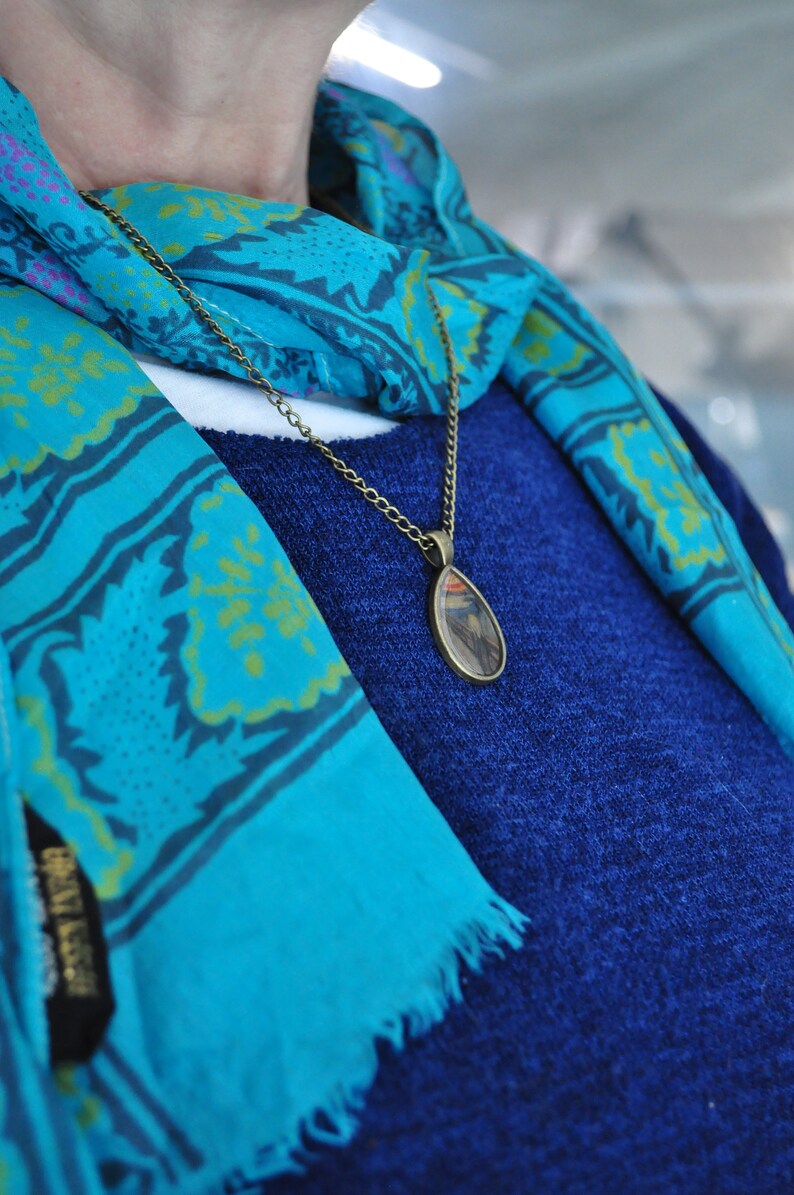 Edvard Munch Scream Pendant, Epoxy Resin Art Jewelery, Vintage Painting ...