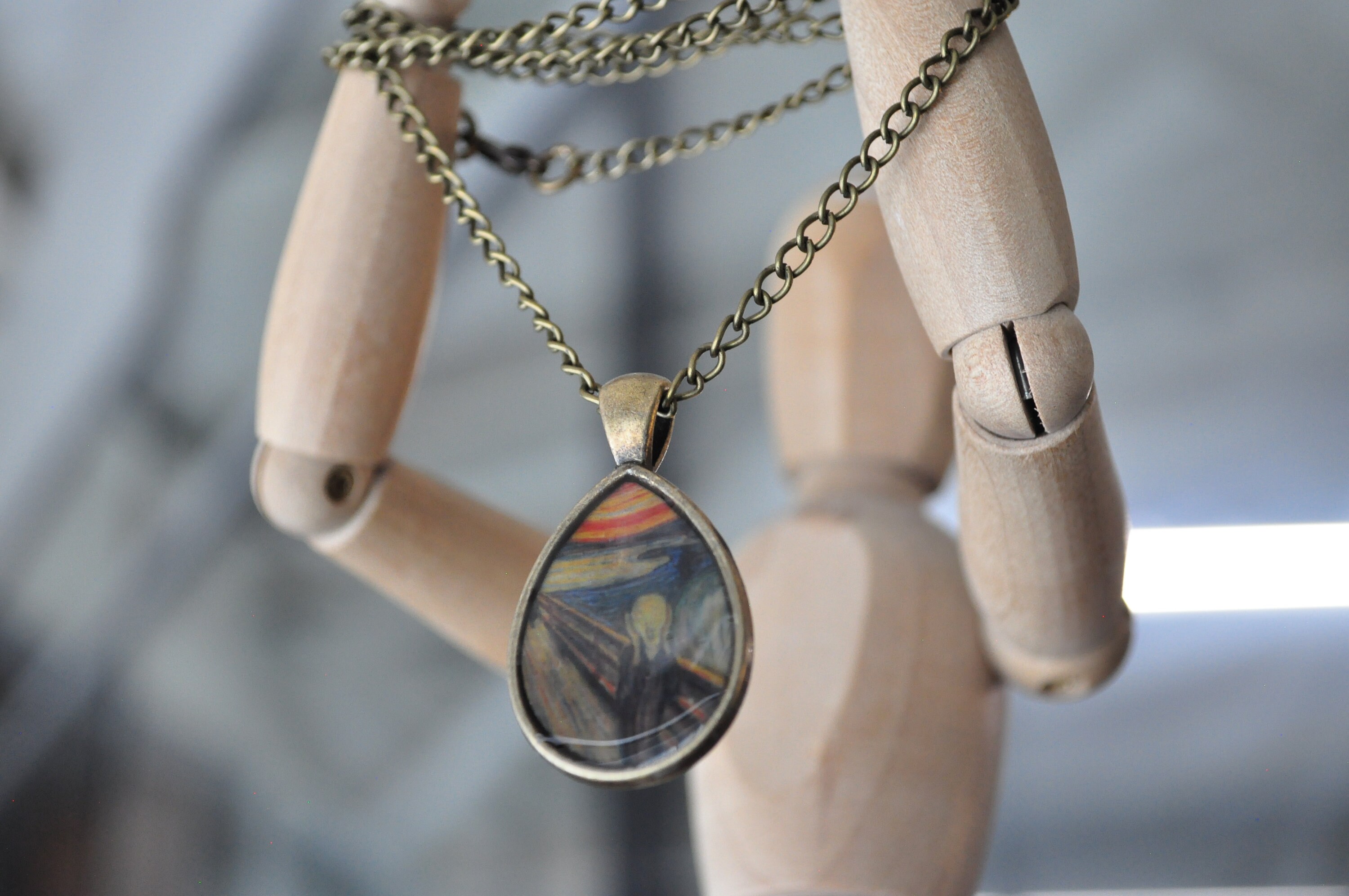 Edvard Munch Scream Pendant, Epoxy Resin Art Jewelery, Vintage Painting ...
