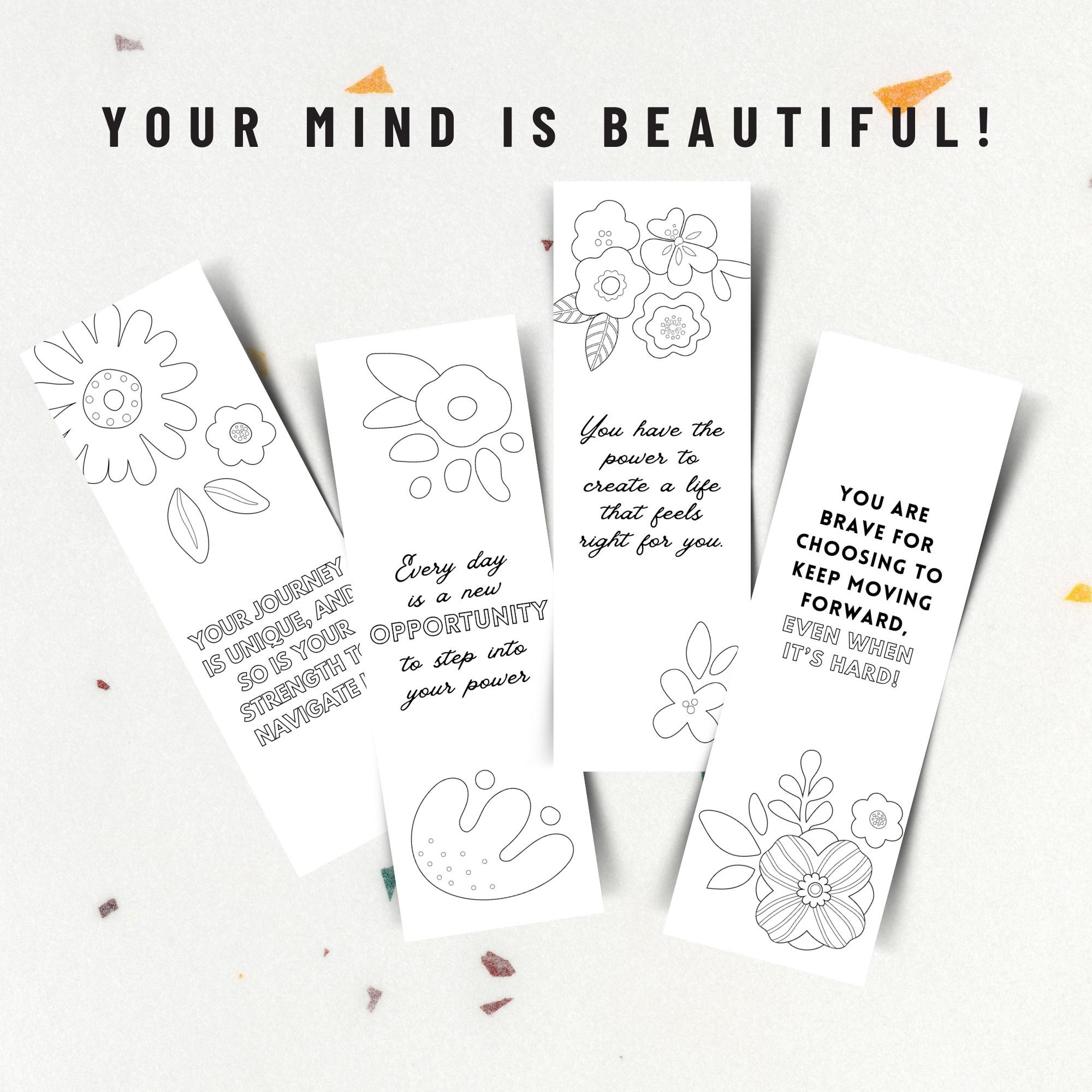 Coloring Bookmarks for Adults | Affirmation Bookmarks | Coloring ...