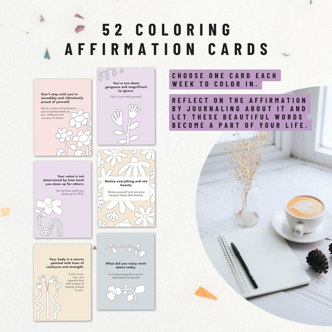 Coloring Affirmation Cards | Positive Affirmation Coloring ...