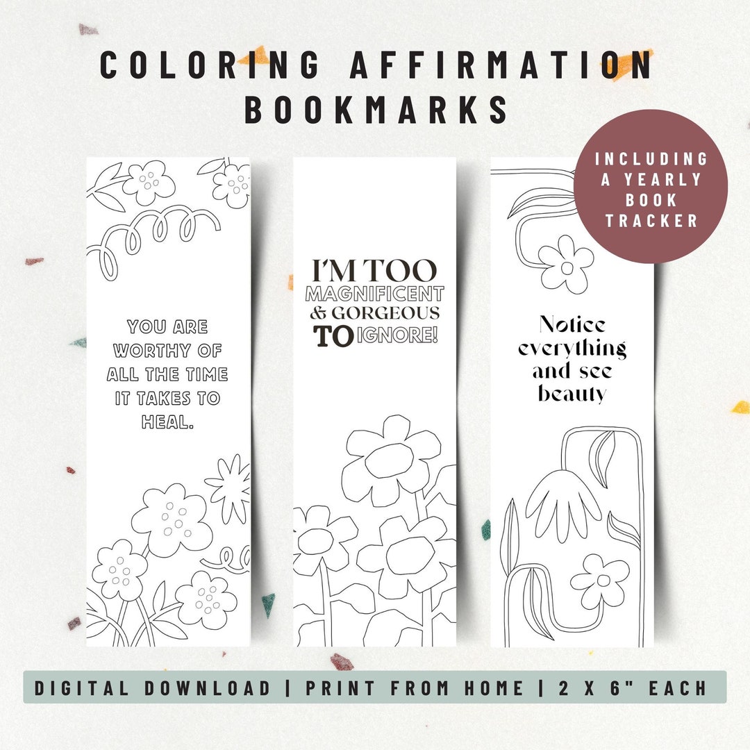 Coloring Bookmarks Reading | Affirmation Bookmarks | Coloring Bookmarks ...