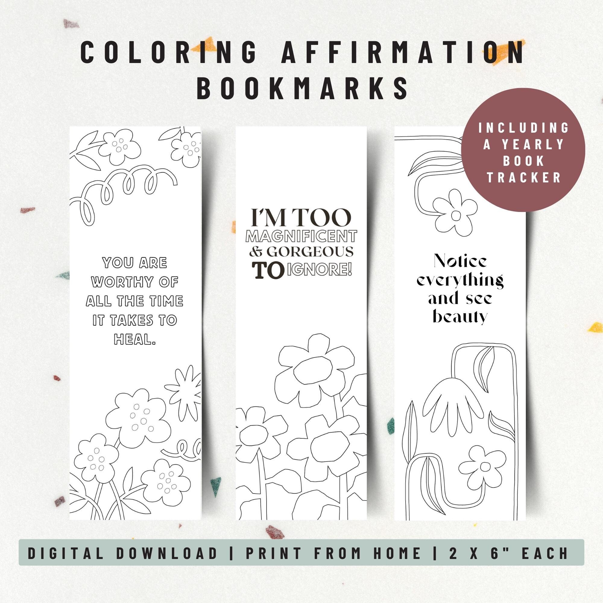 Coloring Bookmarks Reading | Affirmation Bookmarks | Coloring Bookmarks ...