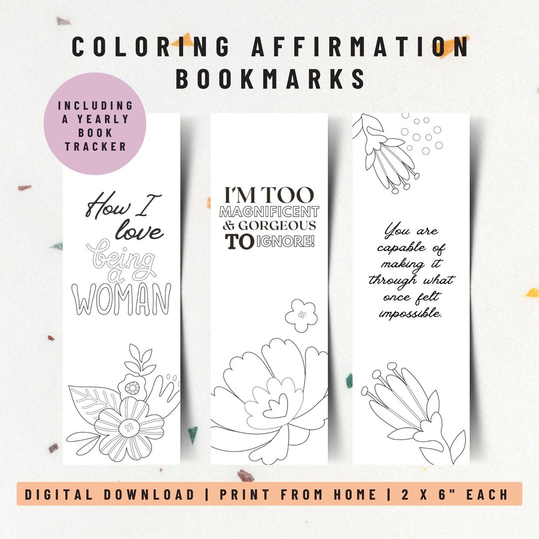 Coloring Bookmarks for Adults | Affirmation Bookmarks | Coloring ...