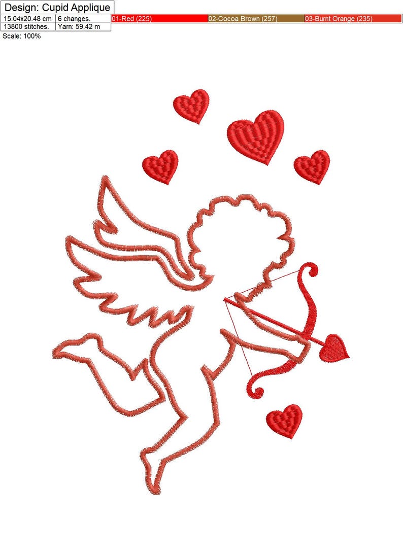 Valentine Cupid Applique Machine Embroidery Design (digital File) - Etsy
