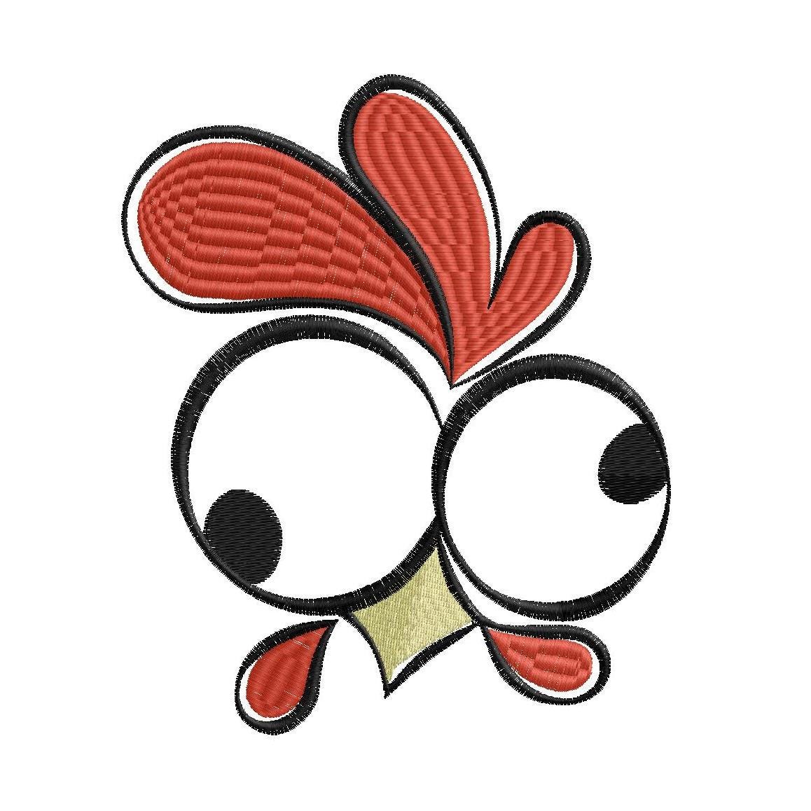 Funny Chicken Face Embroidery Design (digital File) - Etsy