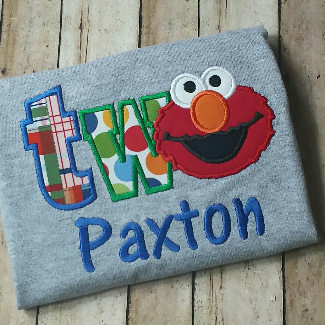 Embroidery Applique Elmo 2nd Birthday Shirt, Elmo TWO, Girl 2nd ...
