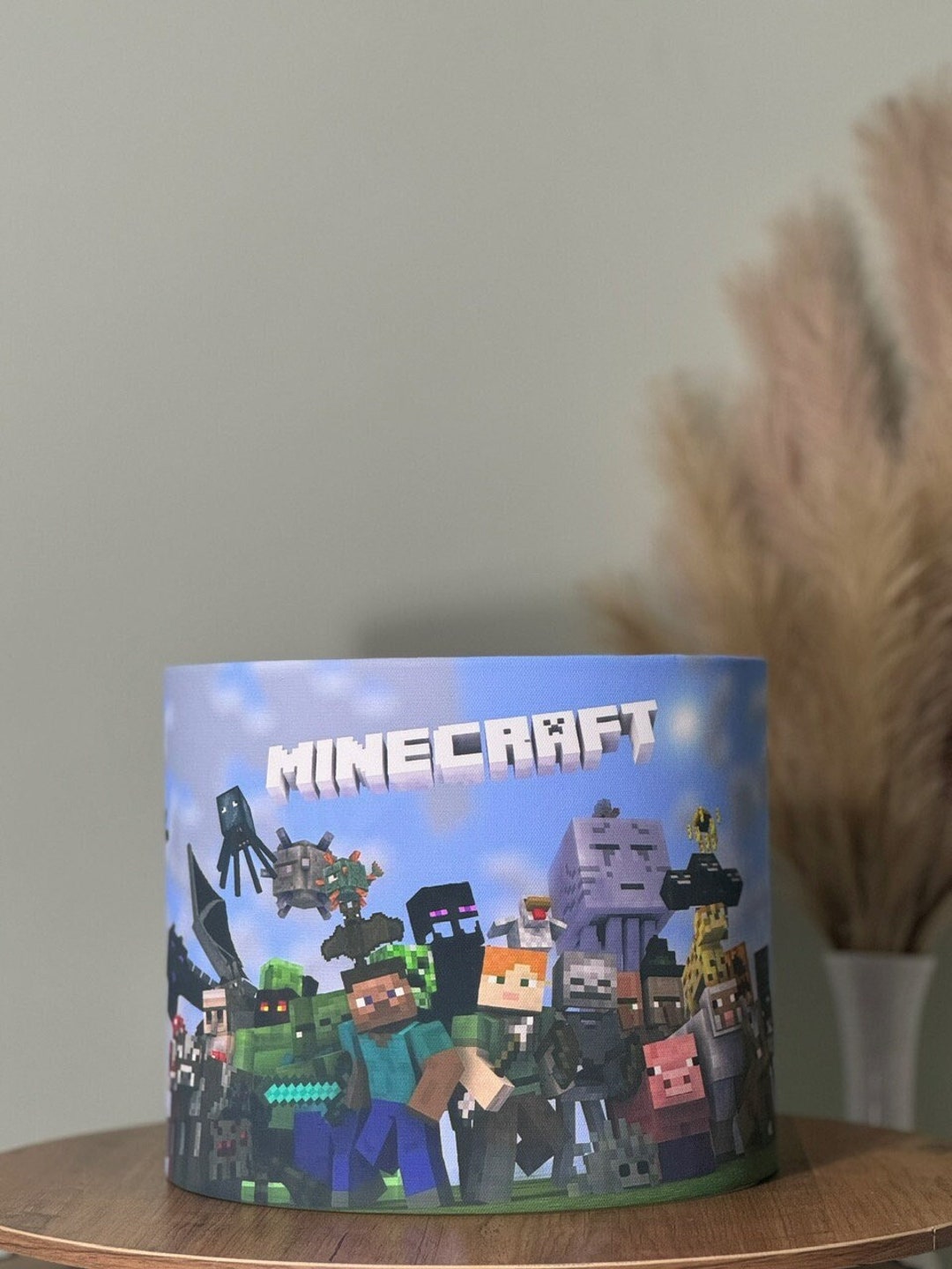 Pixels Minecraft TNT Creeper Gaming Ceiling Light Shade or Table ...