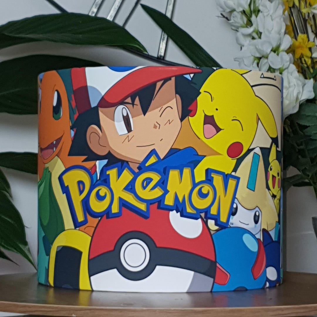 Pokemon Pikachu Ash Ceiling Light Shade or Table Lampshade 8",10" or 12 ...