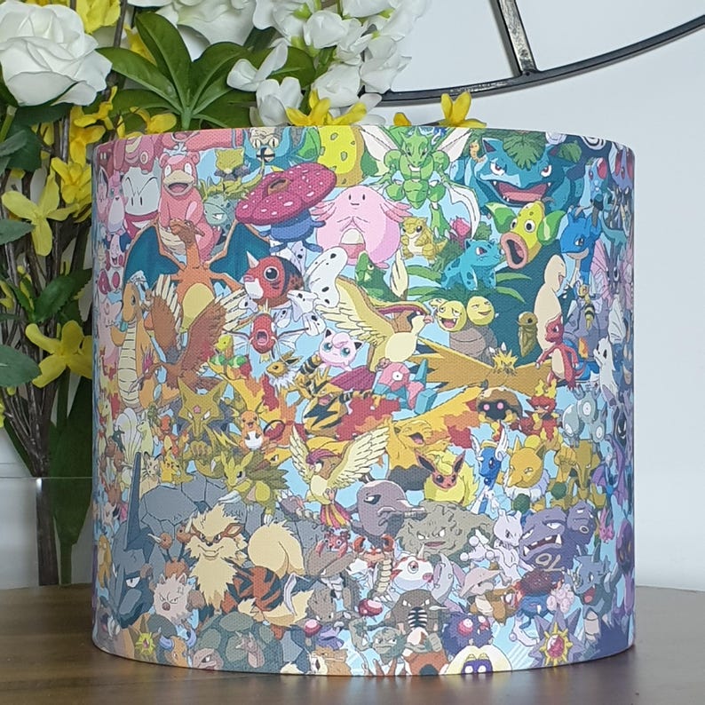 Pokemon Characters Ceiling Light Shade or Table Lampshade 8",10" or 12 ...
