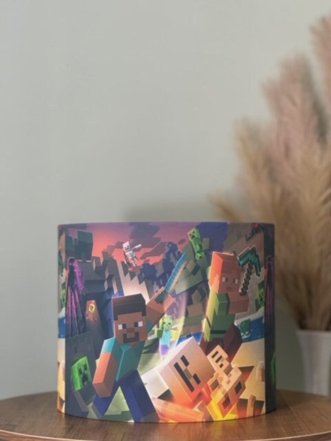 Pixels Minecraft TNT Creeper Gaming Ceiling Light Shade or Table ...