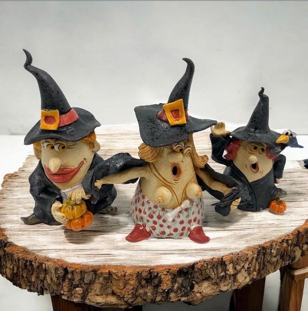 Three Handmade Ceramic Witches. - Etsy