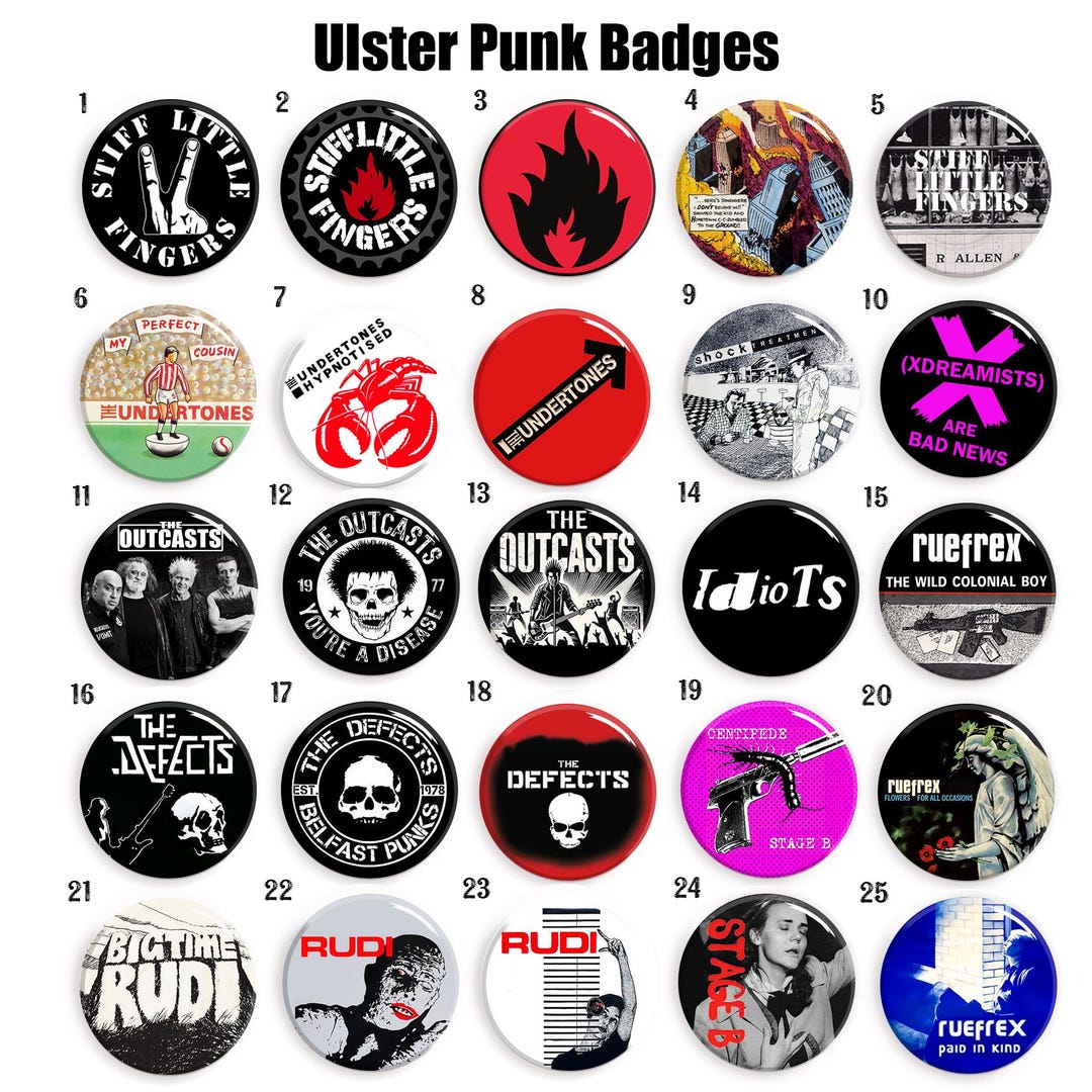 The Belfast Punk Badges 25mm - Select 5 to 25 of Your Choice - Etsy UK