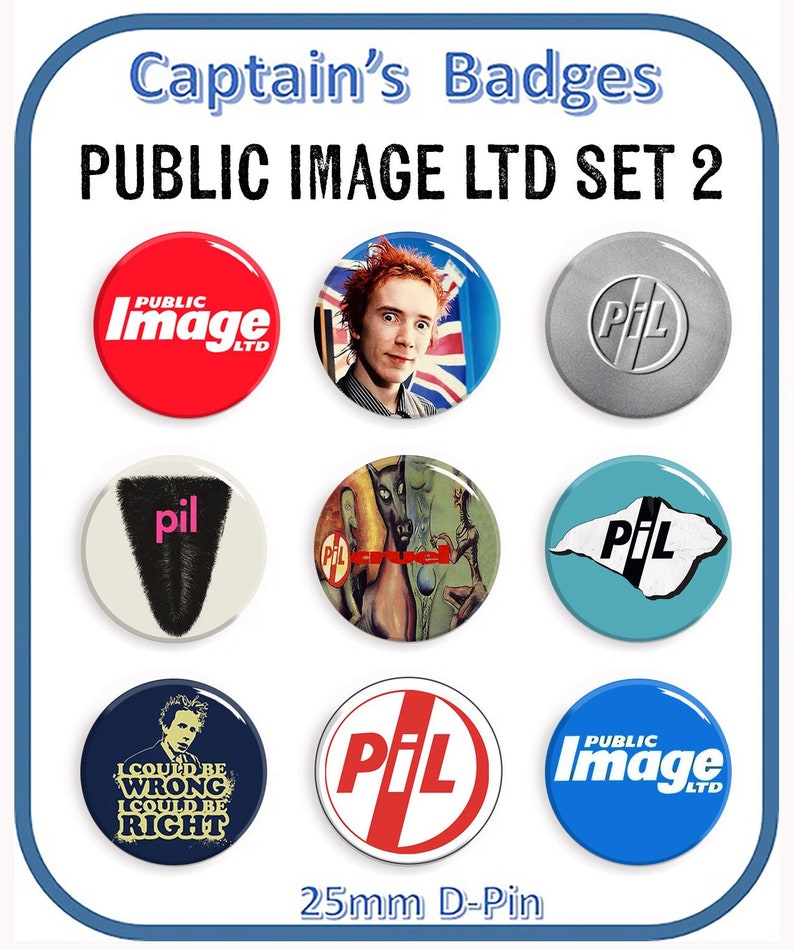 Public Image Ltd (PIL) Punk Badge Set - 25mm (1") D-pin - Etsy