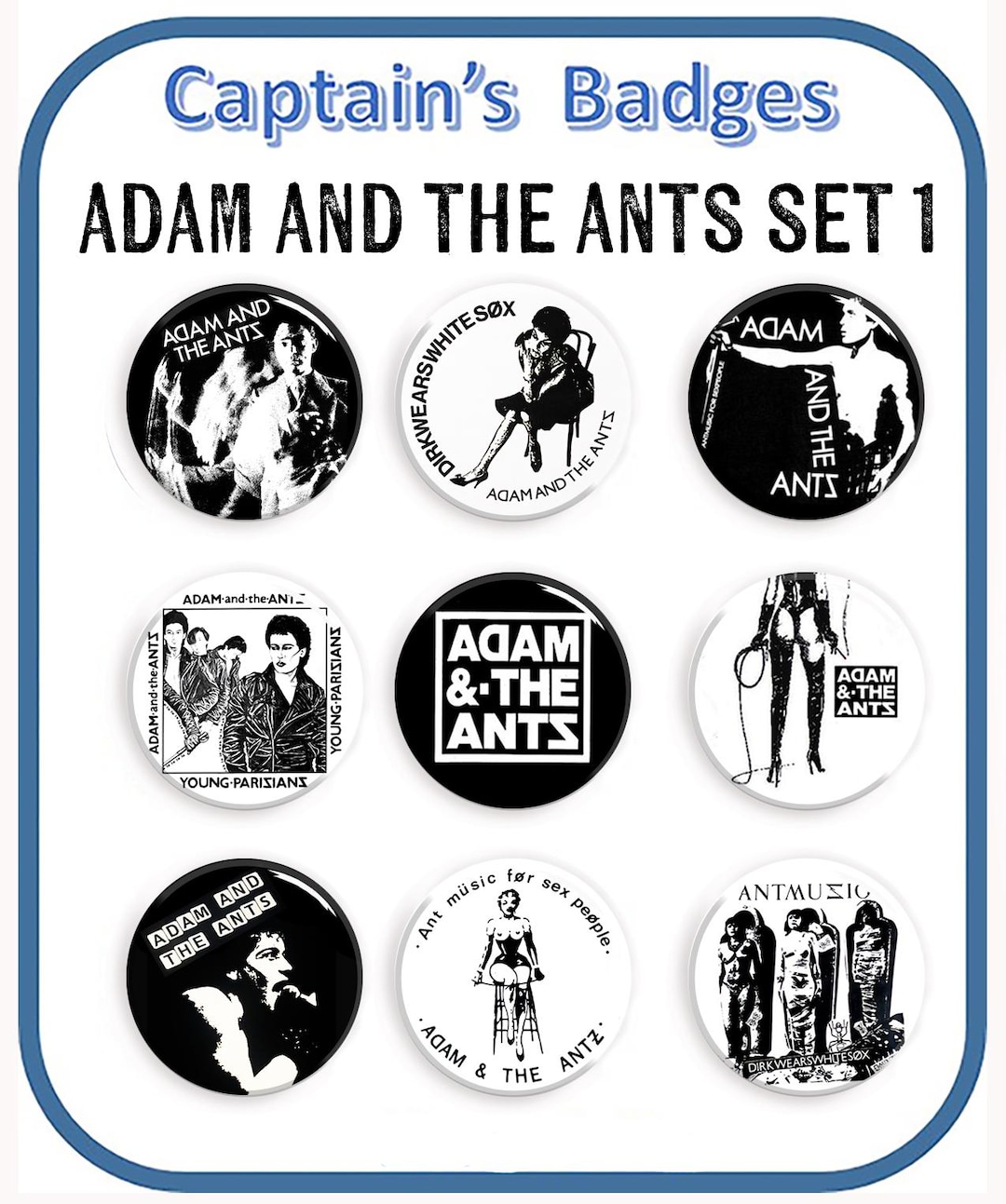 Adam and the Ants Punk Badge Set - 25mm (1") D-pin - Etsy