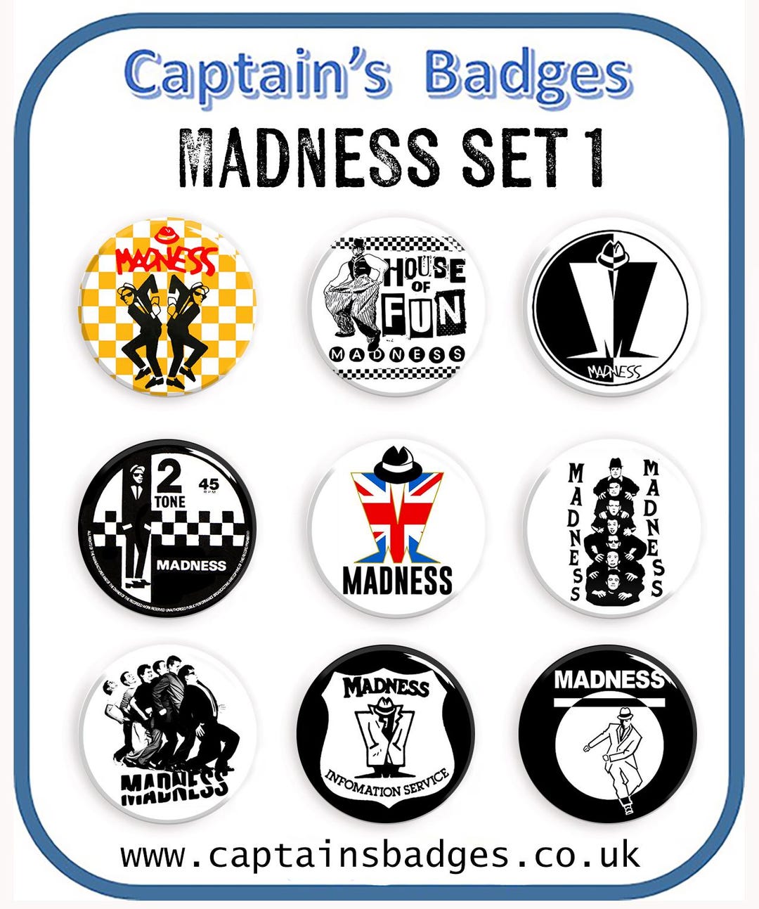 Madness Badge Set - 25mm (1") D-pin Set 1 - Etsy
