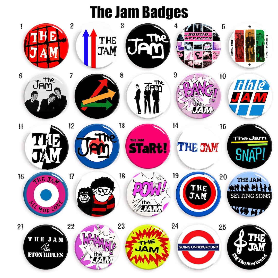 The Jam Badges 25mm - Select 5 to 25 of Your Choice (set 2) - Etsy