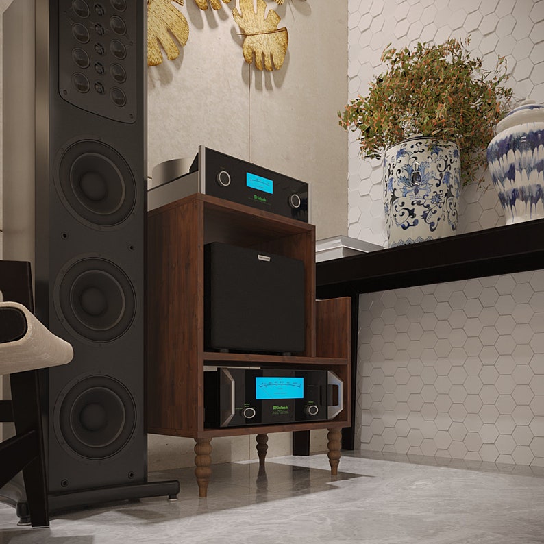 Wooden Vinyl Cabinet, Record Player and Amplifier Stand, Table for ...