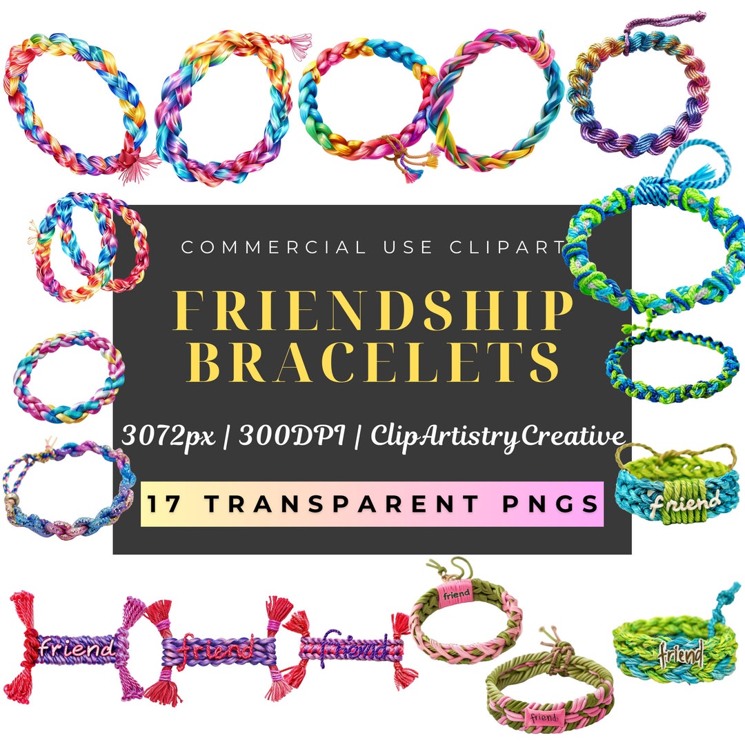 Friendship Bracelets Clipart Bundle PNG Transparent Background Instant ...