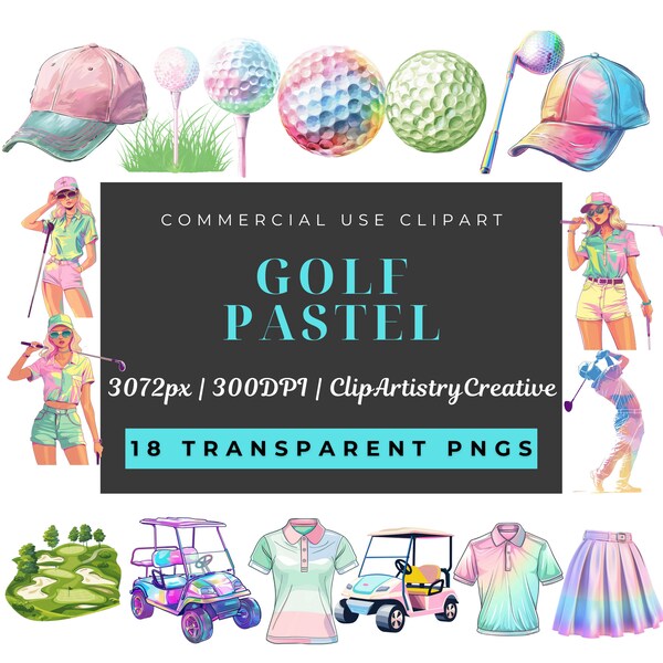 Ladies Golf Clipart - Etsy