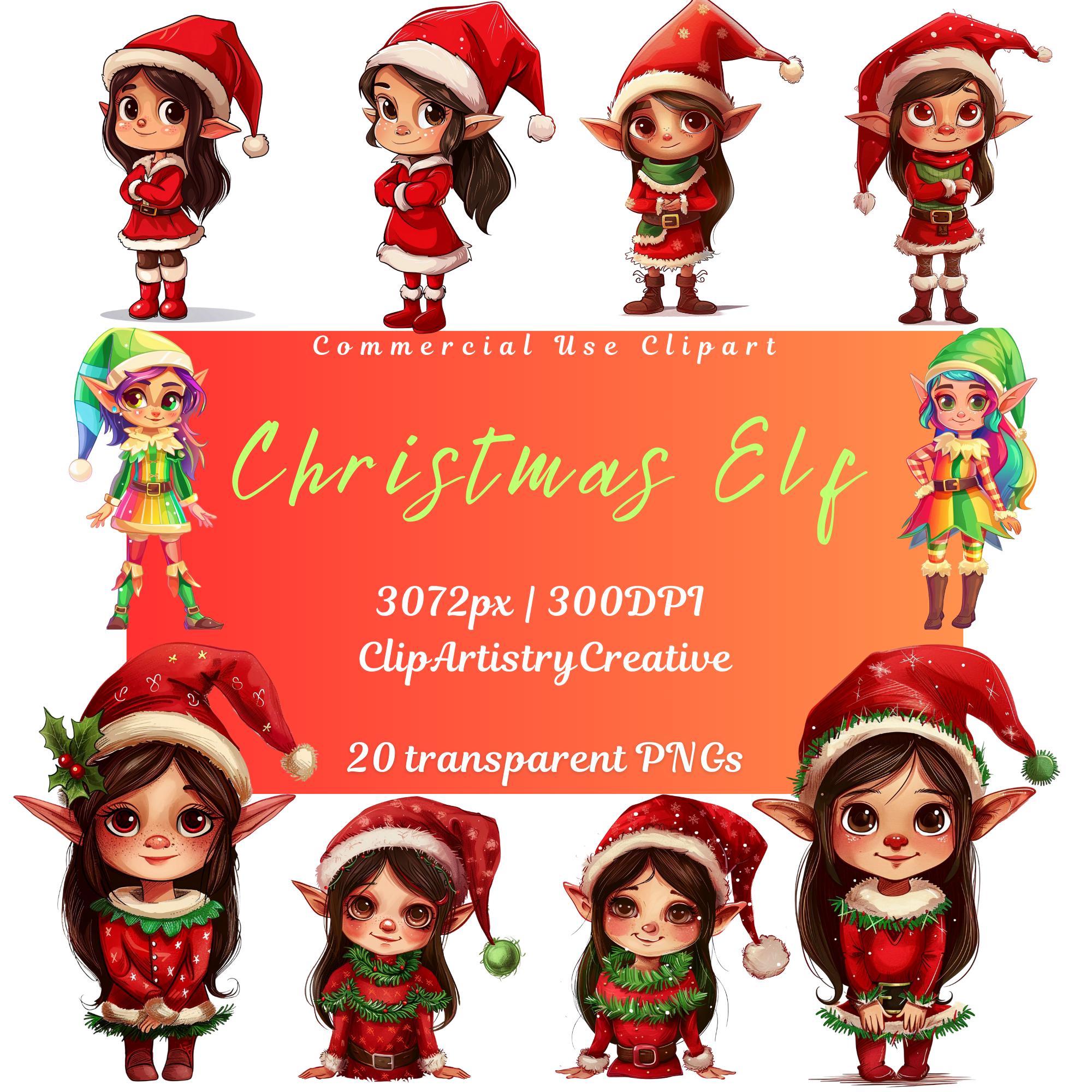 Christmas Elf Clipart PNG Transparent Background Instant Digital ...