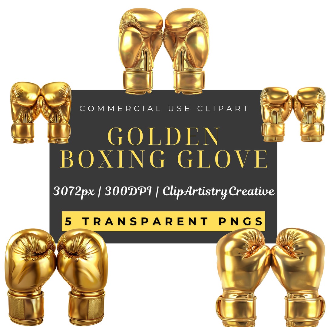 Golden Boxing Gloves Gold Gloves Clipart Bundle PNG Transparent ...