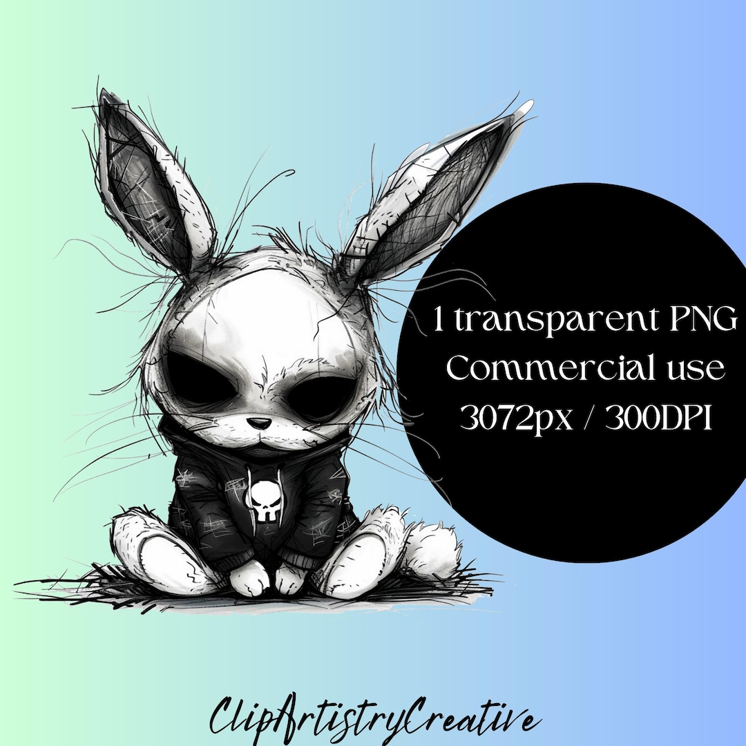 Emo Bunny Clipart PNG Images Illustrations Transparent Background ...