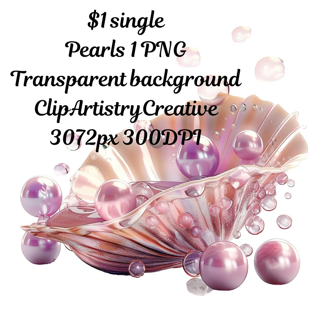 Pearls Clam Clipart PNG Image Illustration Transparent Background ...
