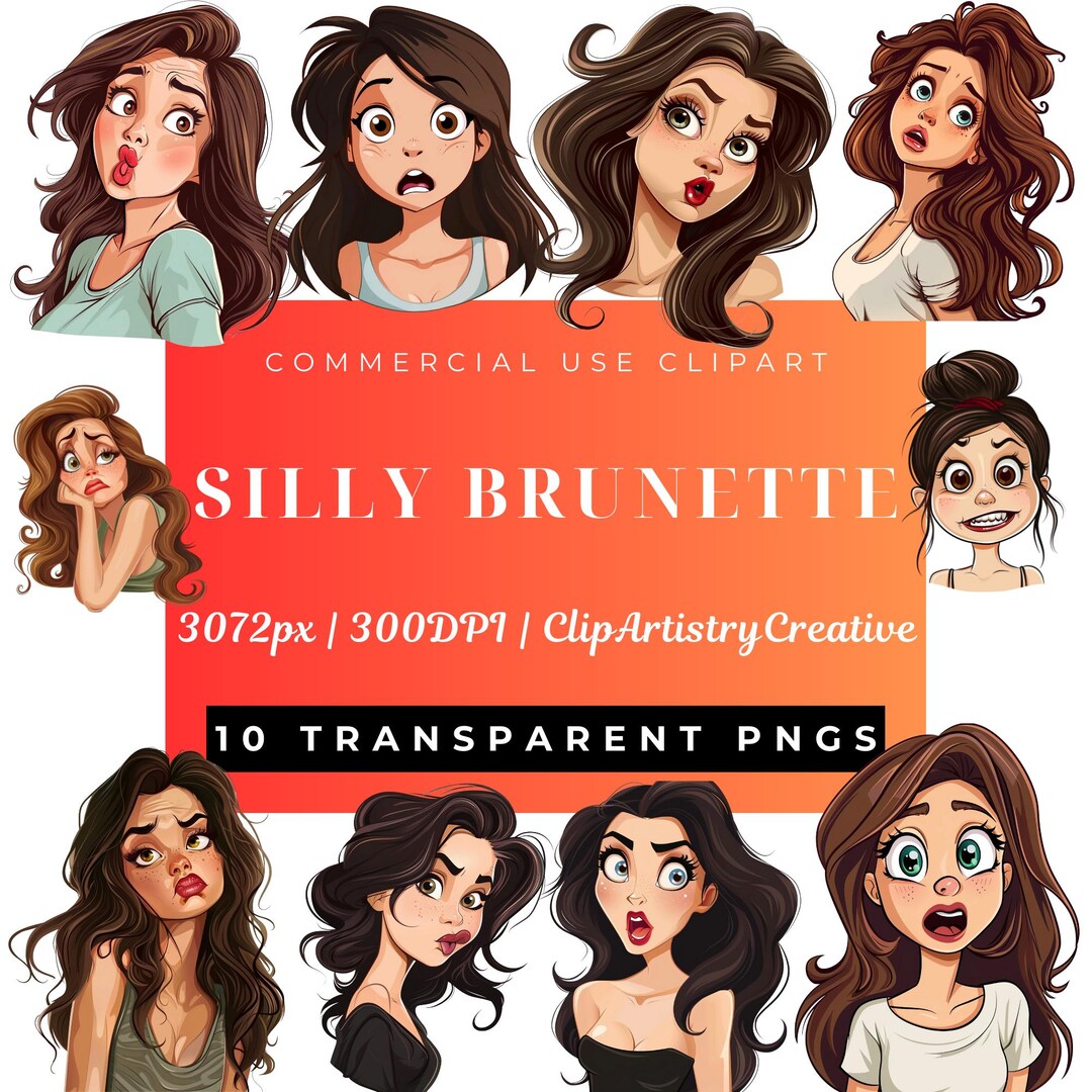 Silly Brunette Silly Girls Silly Lady Crazy Girls Quirky Girls Clipart ...