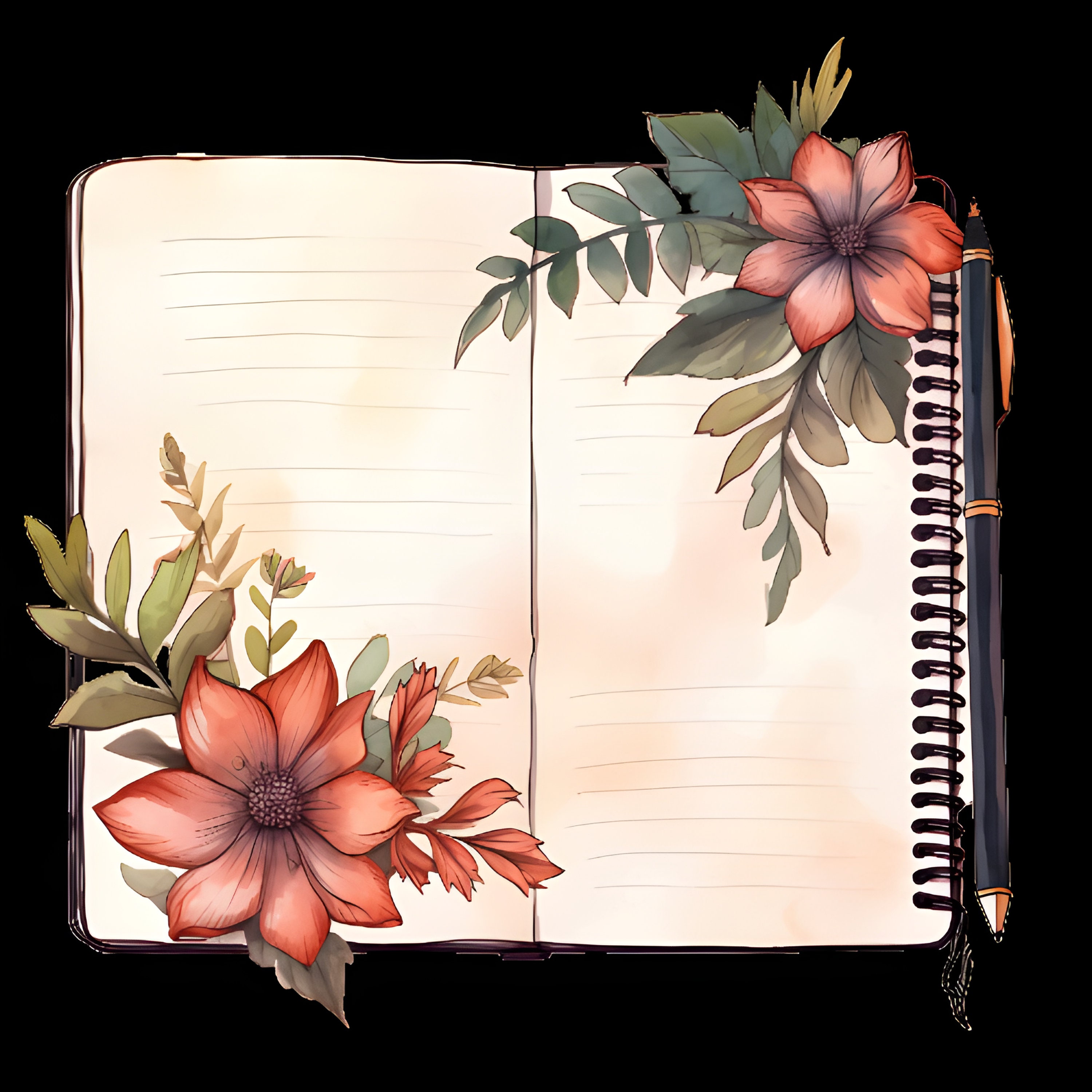 Writing Journal Clipart Bundle 14 PNG Transparent Background High ...