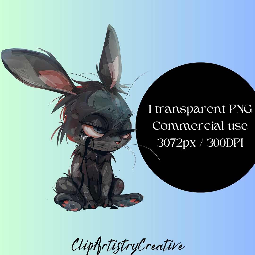 Emo Bunny Clipart PNG Images Illustrations Transparent Background ...