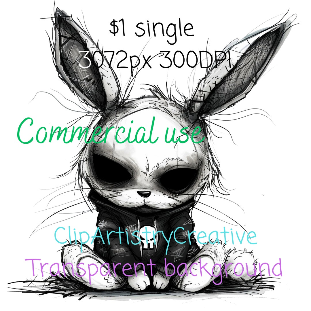 Emo Bunny Clipart PNG Images Illustrations Transparent Background ...