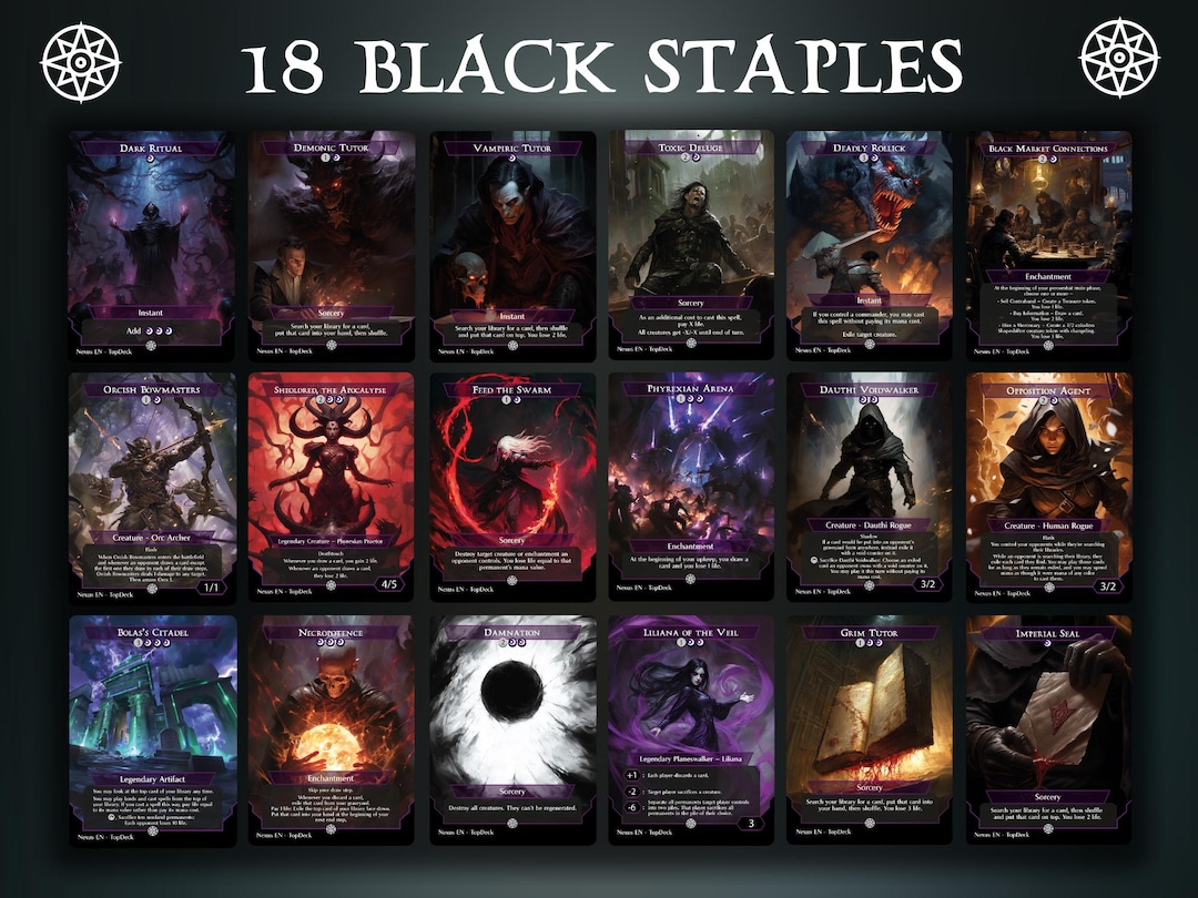 Black Staple 18 Cards Bundle - Commander EDH Black Staple Pack - Etsy