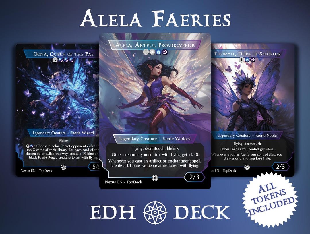 Alela Faeries - Commander EDH Deck - With Tokens - MTG Full Proxy Deck ...