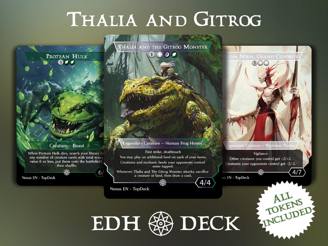 Thalia and Gitrog - Commander EDH Deck - With Tokens - MTG Full Proxy ...
