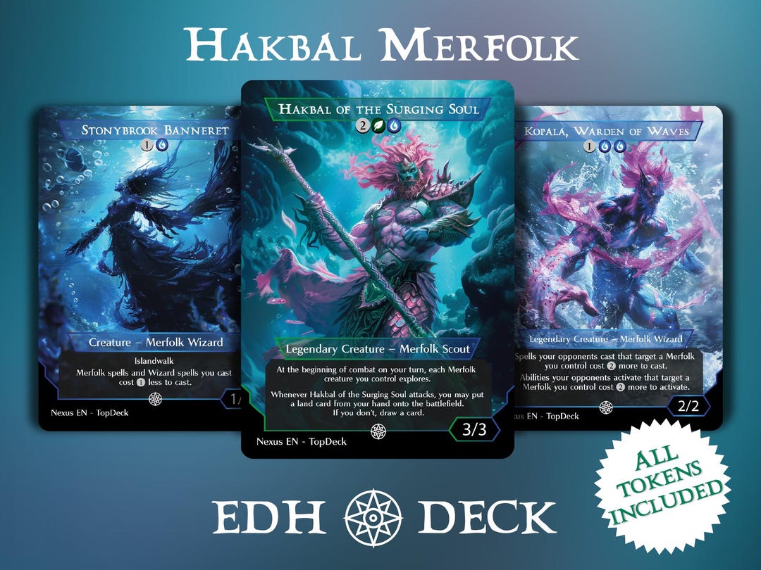 Hakbal Merfolk - Commander EDH Deck - With Tokens - MTG Full Proxy Deck ...