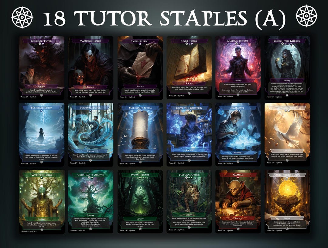 Tutor Staples (A) 18 Cards Bundle - Commander EDH Proxy Pack - Etsy
