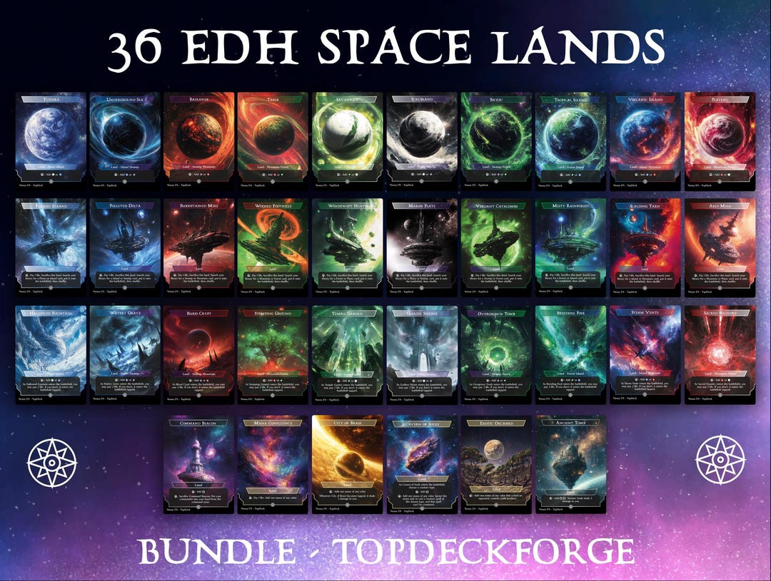 Space Dual Shock Fetch Lands Bundle + 6 Bonus Cards - Commander Land ...