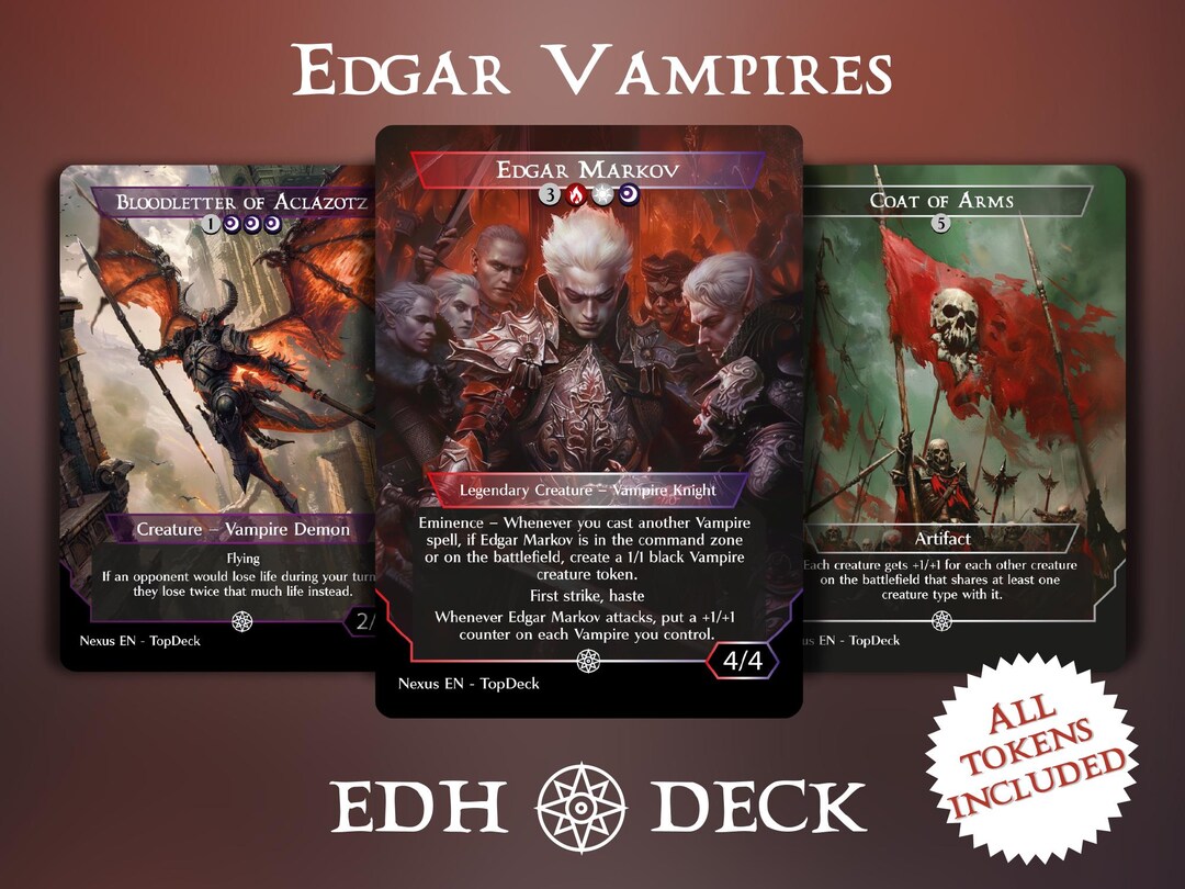 Edgar Vampires - Commander EDH Deck - With Tokens - MTG Full Proxy Deck ...