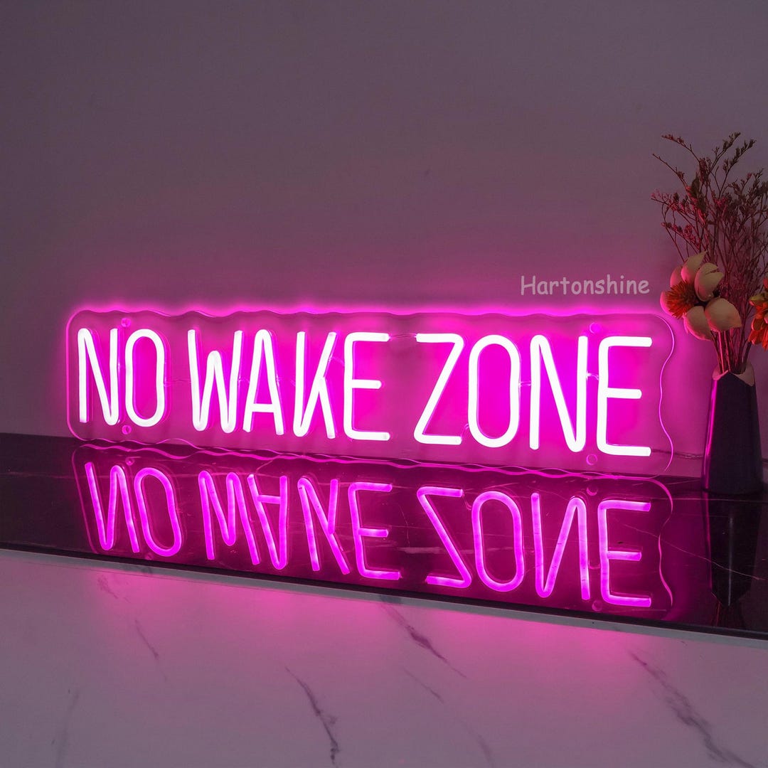 NO WAKE ZONE Neon Sign, Vintage Wall Sign, Beach Led Neon Sign, Lake ...