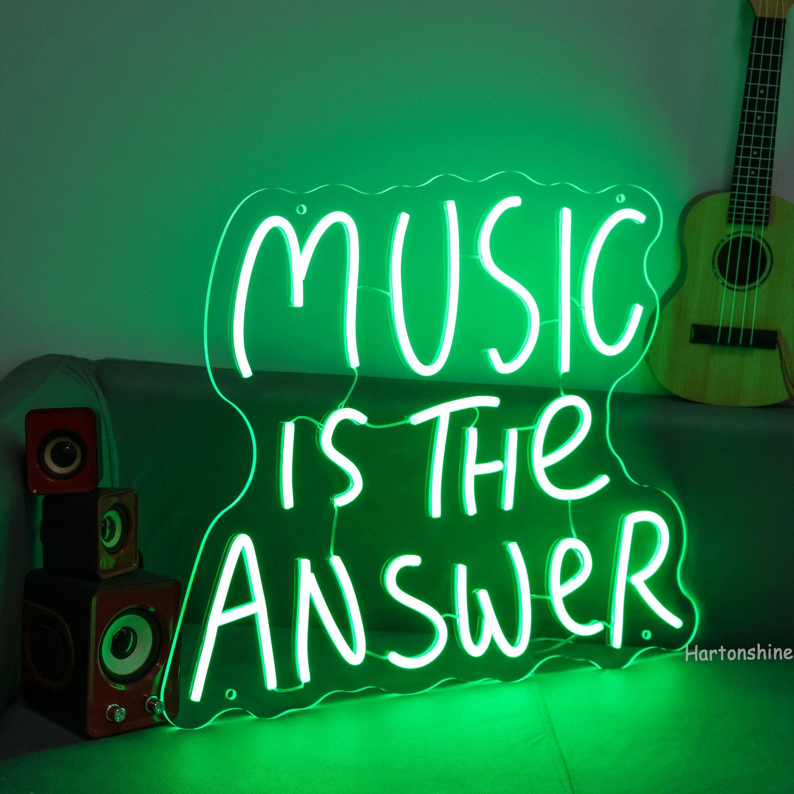 Music is the Answer Neon Sign, Music Wall Sign, Bedroom Dorm Decor ...