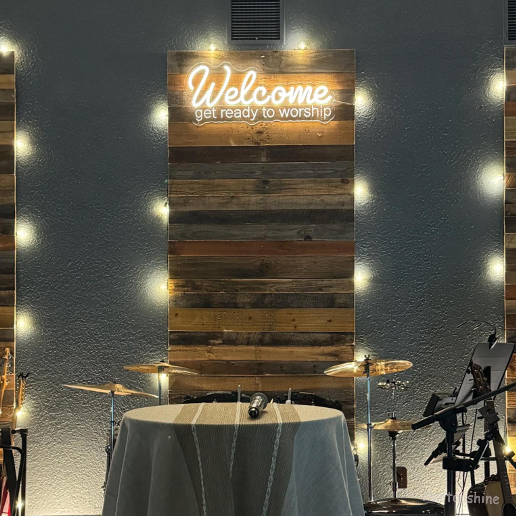 Welcome Get Ready to Worship Neon Sign, Worship Church Neon Light ...